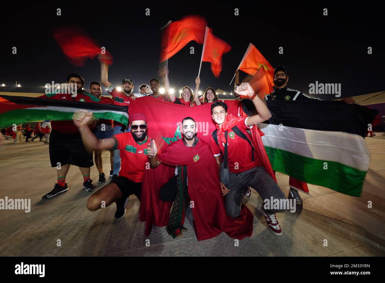 Morocco fans ahead of the FIFA World Cup Semi-Final match at the Al ...