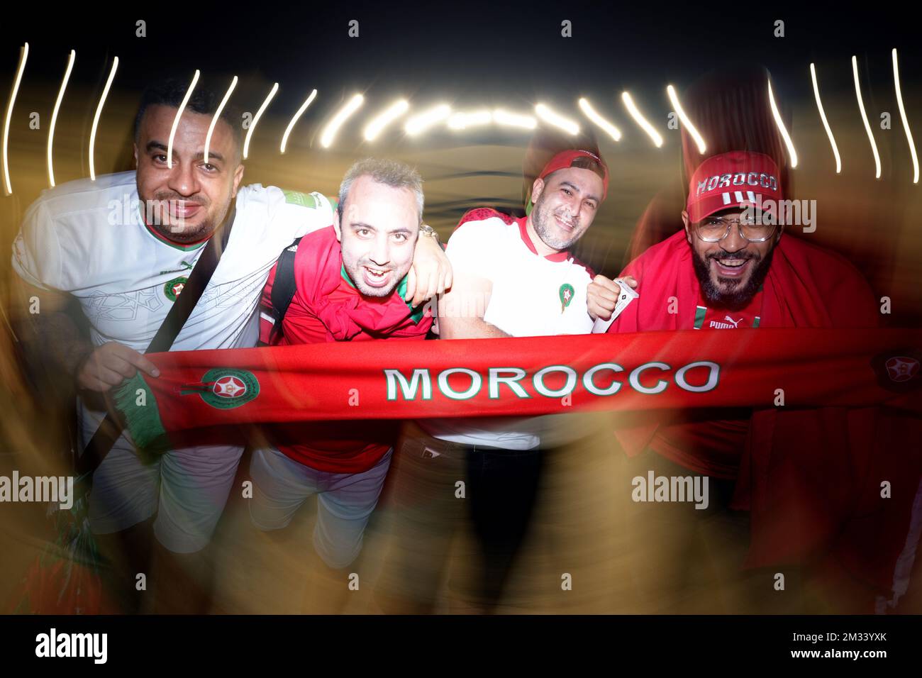 Morocco fans ahead of the FIFA World Cup Semi-Final match at the Al ...