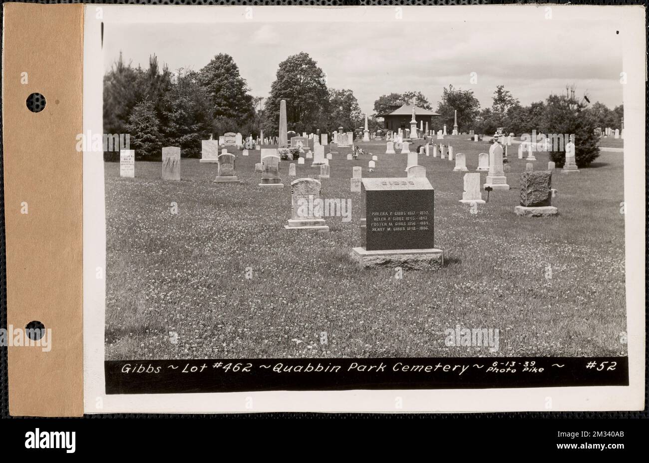 Gibbs, Lot 462, Quabbin Park Cemetery, Ware, Mass., June 13, 1939 ...