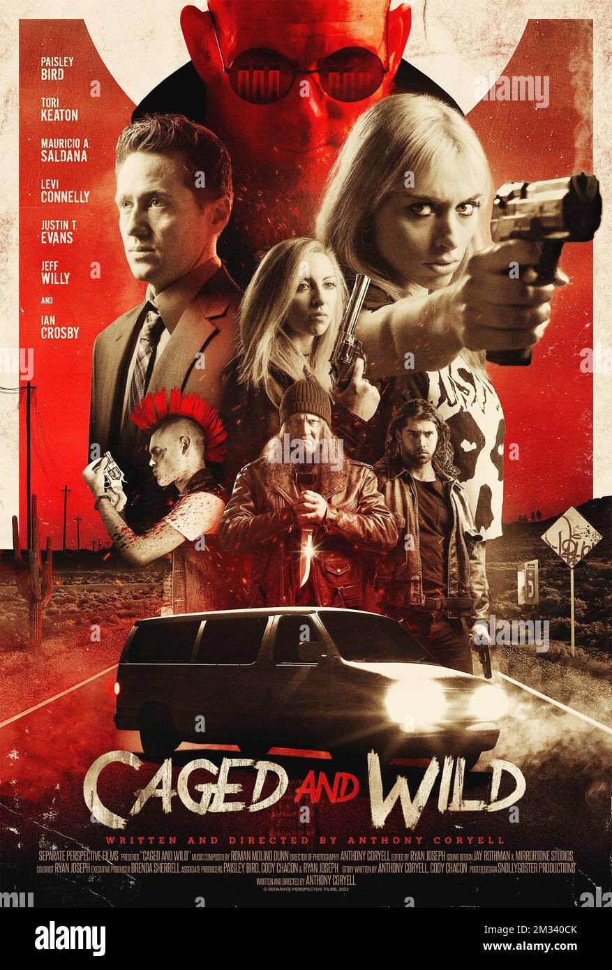 CAGED AND WILD, poster, clockwise, from top: Ian Crosby, Paisley Bird ...