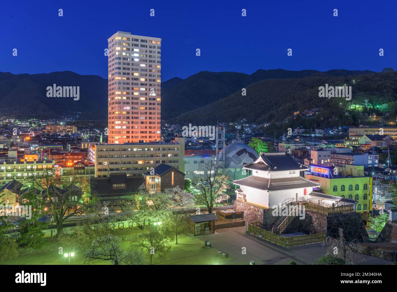 Kofu, Yamanashi, Japan downtown cityscape at twilight Stock Photo - Alamy