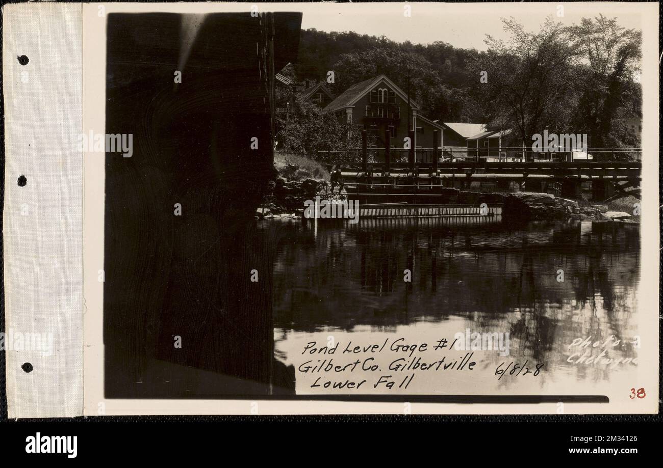 Gilbert Co., pond level gage #1, lower fill, Gilbertville, Hardwick ...