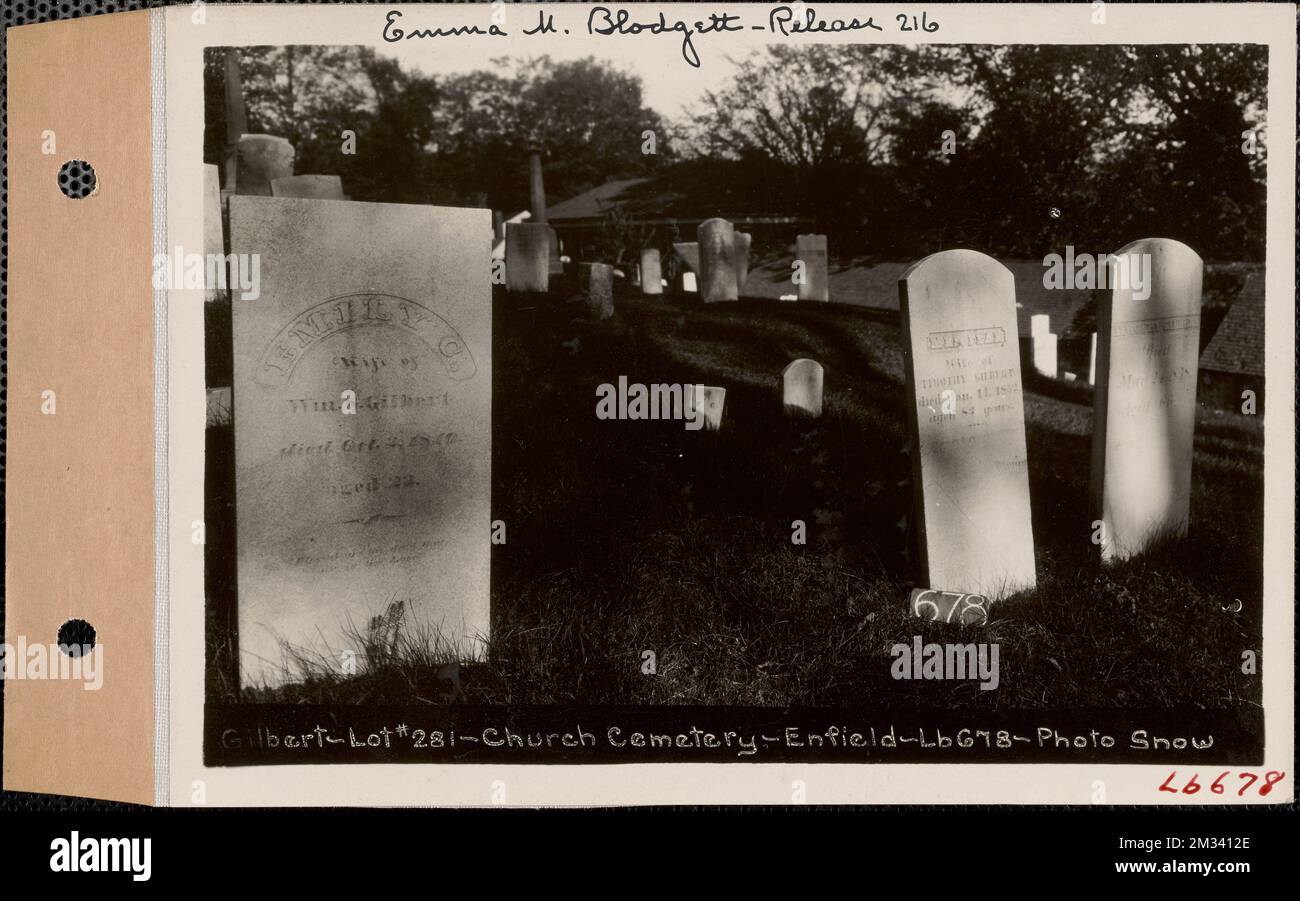 Gilbert, Church Cemetery, lot 281, Enfield, Mass., ca. 1930-1931 : Emma ...