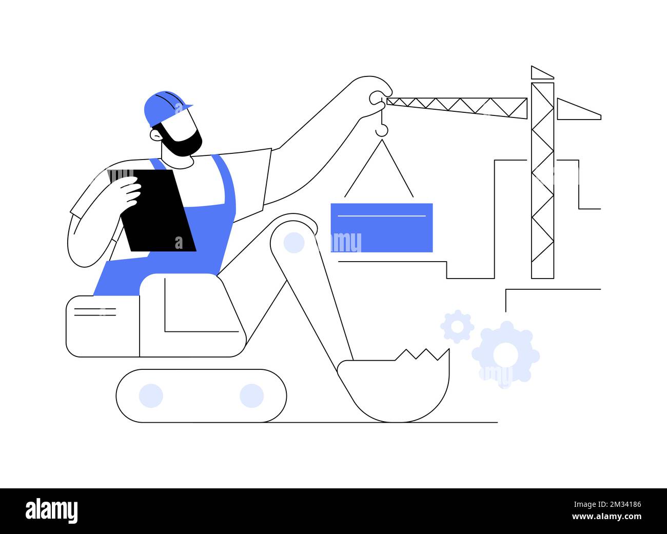Modern construction machinery abstract concept vector illustration ...