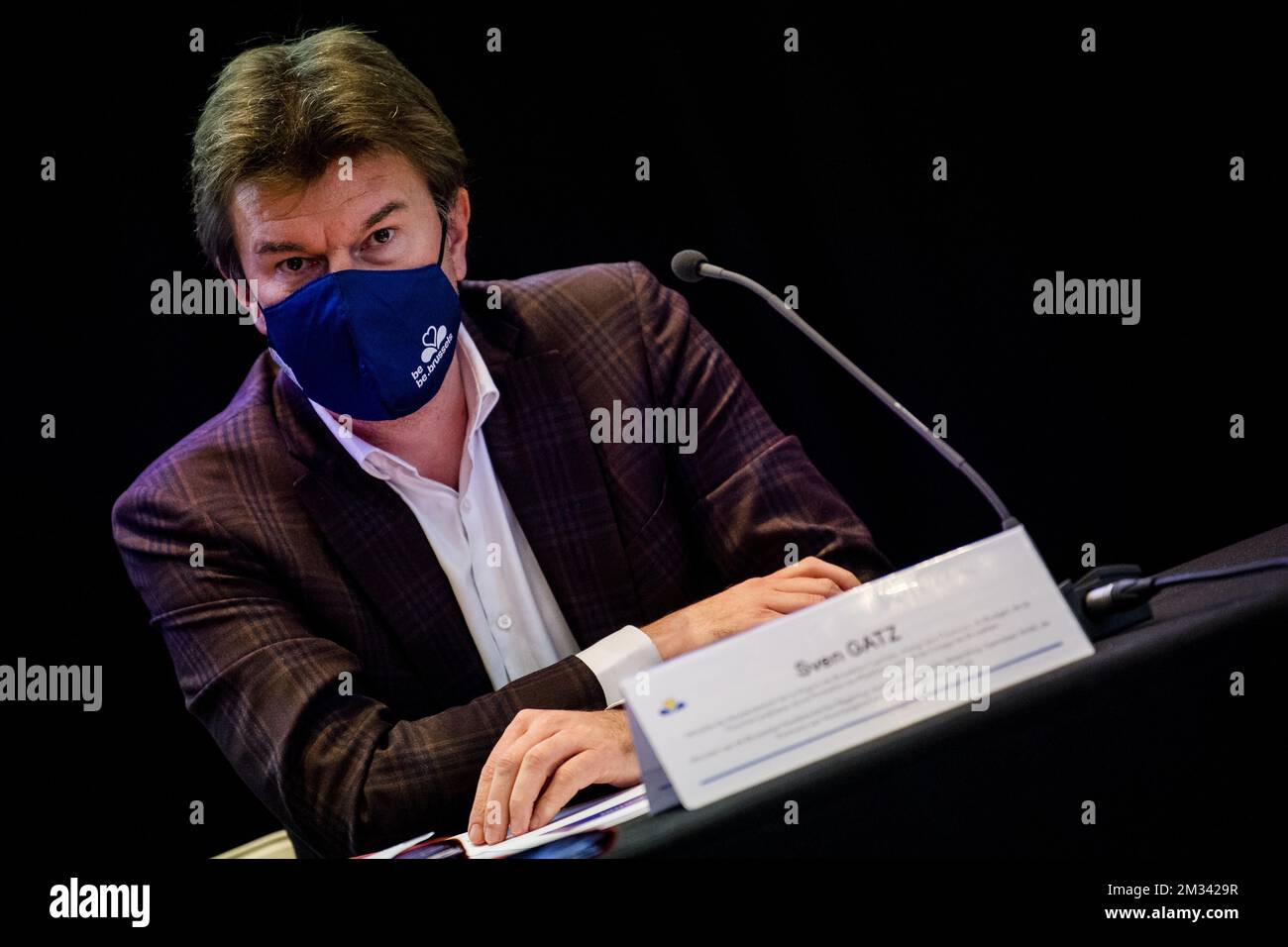 Brussels region Minister Sven Gatz pictured during a press conference ...