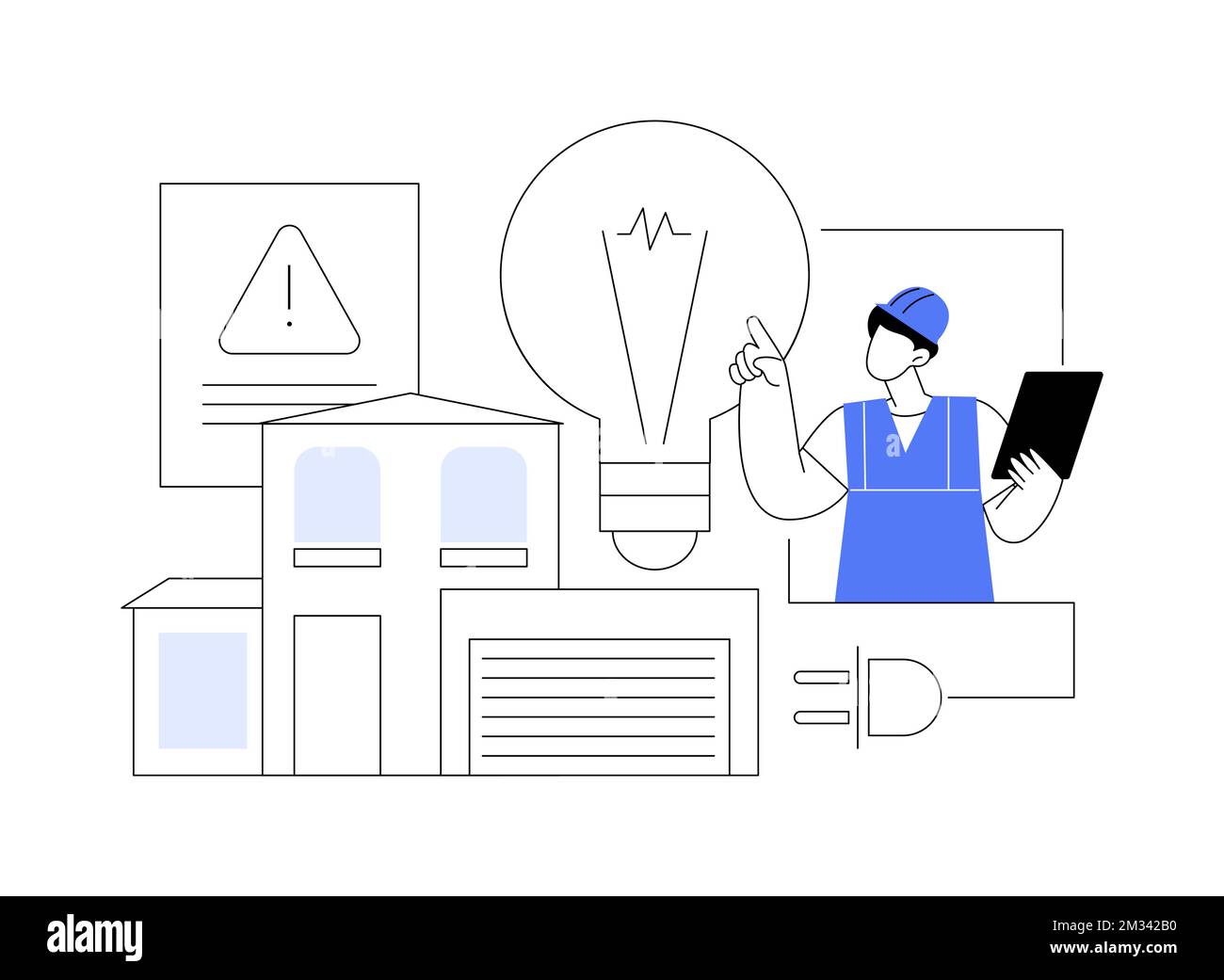 Residential electrical construction abstract concept vector ...
