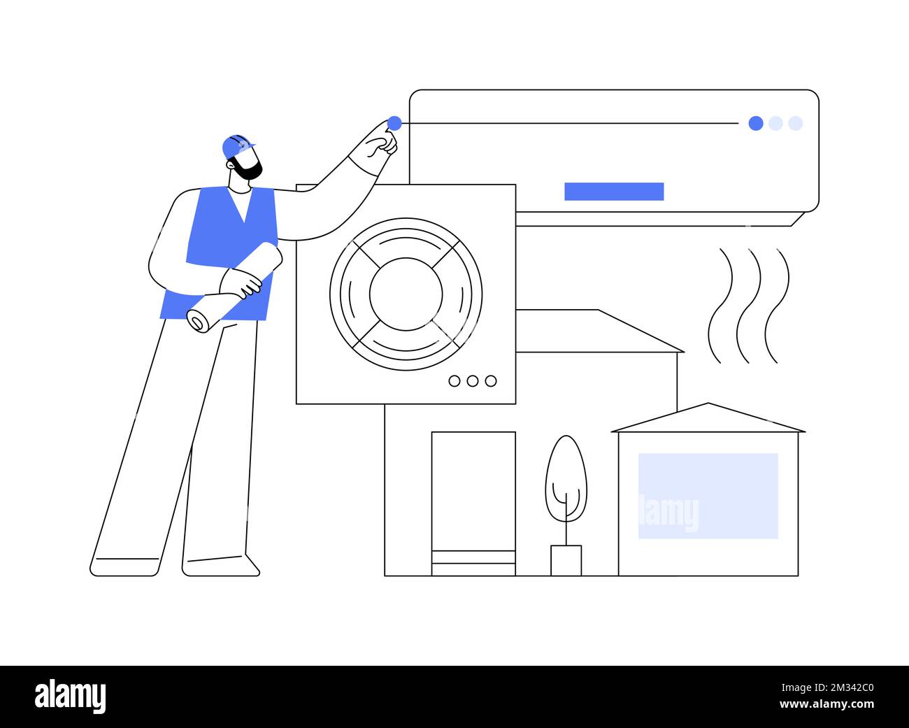 Air conditioning and refrigeration services abstract concept vector ...