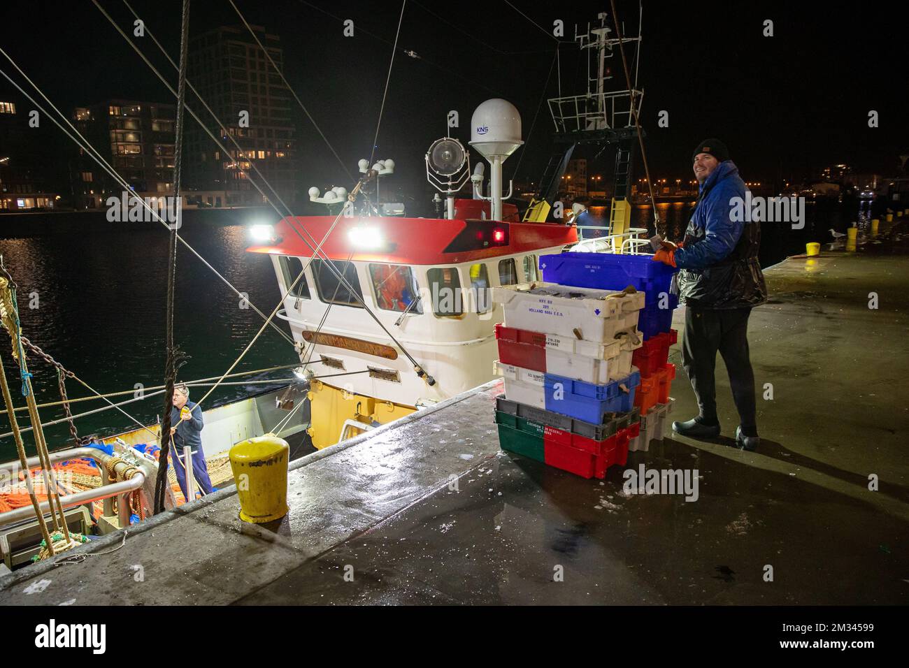 Illustration picture shows the open outcry fish auction (vismijn ...