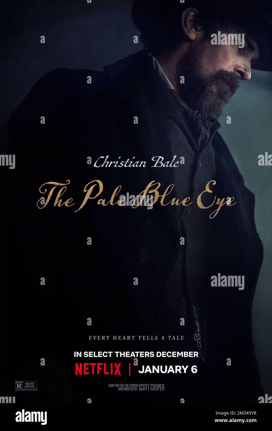 THE PALE BLUE EYE, US character poster, Christian Bale, 2022. © Netflix ...