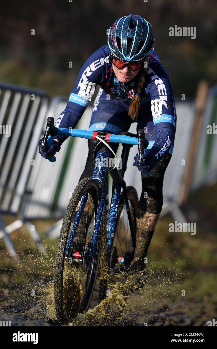 US Katie Compton pictured in action during the women elite race of the ...