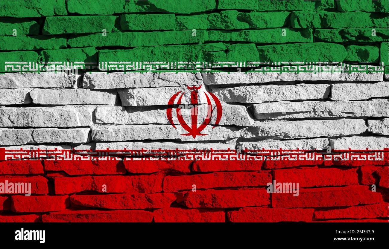 Flag of the Islamic Republic of Iran on a textured background. Concept ...