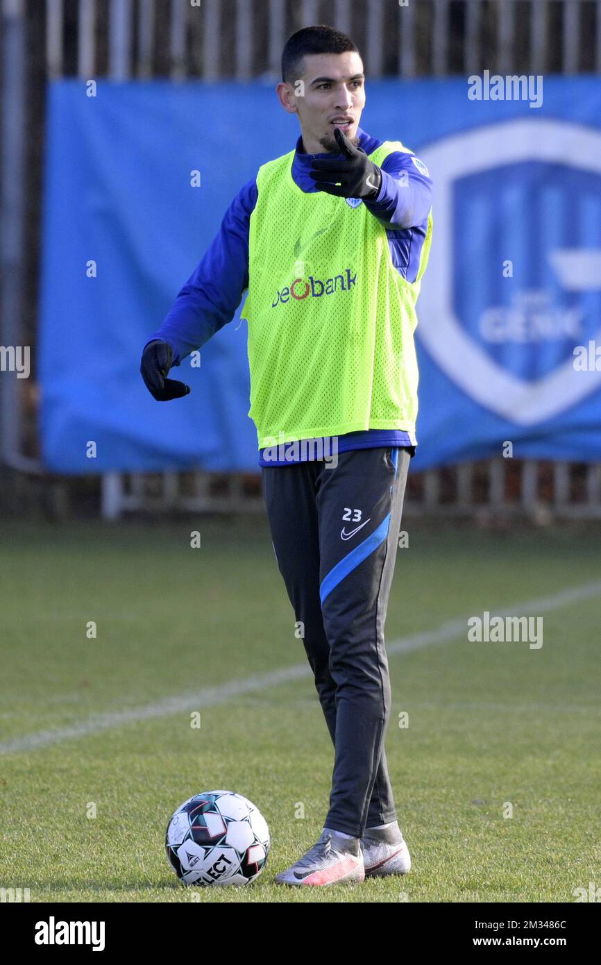 Genk's Daniel Munoz pictured during a training of Belgian soccer team ...