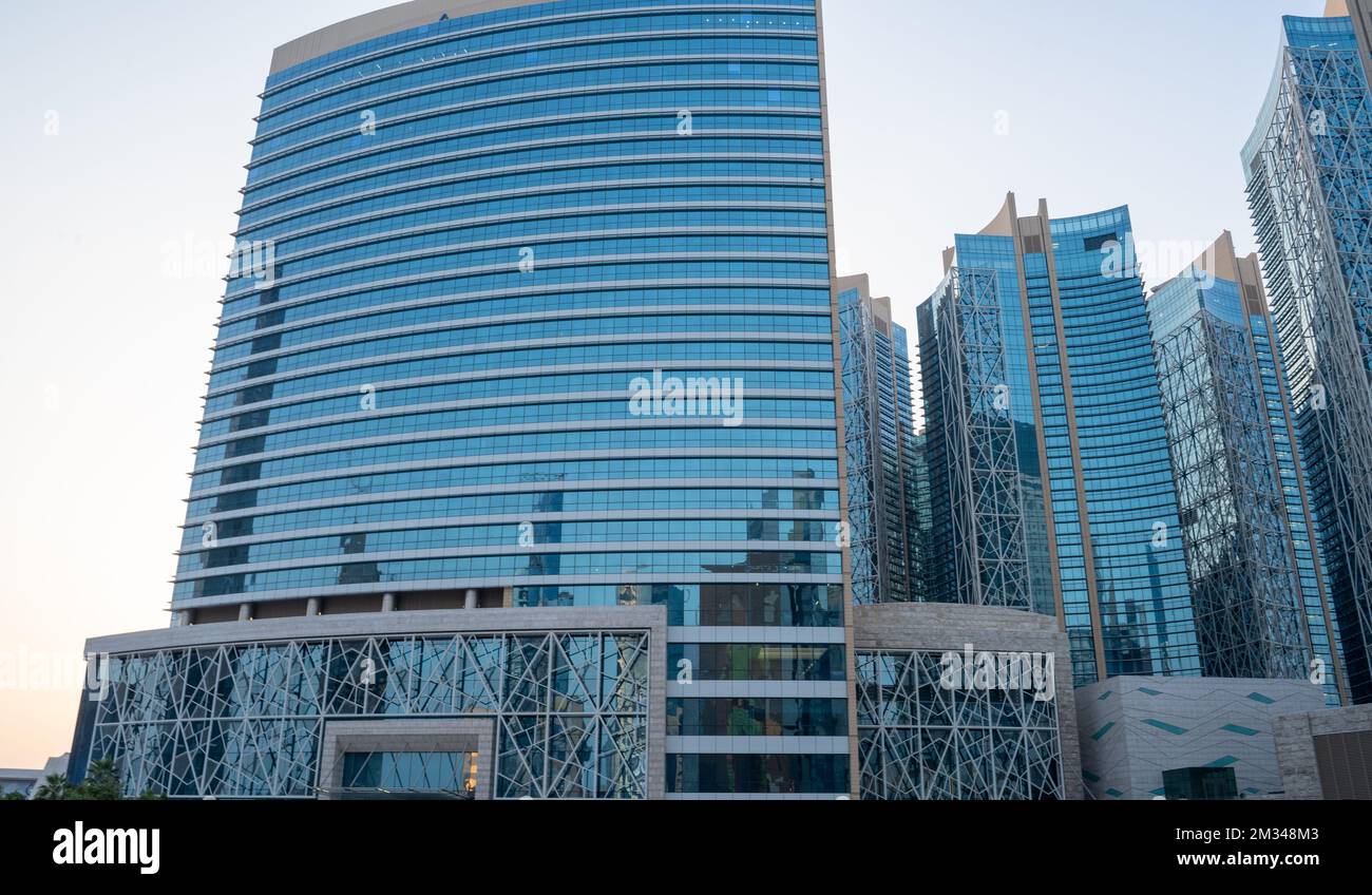 Doha, Qatar- october 10,2022 : Qatar Energy head office towers in Doha ...