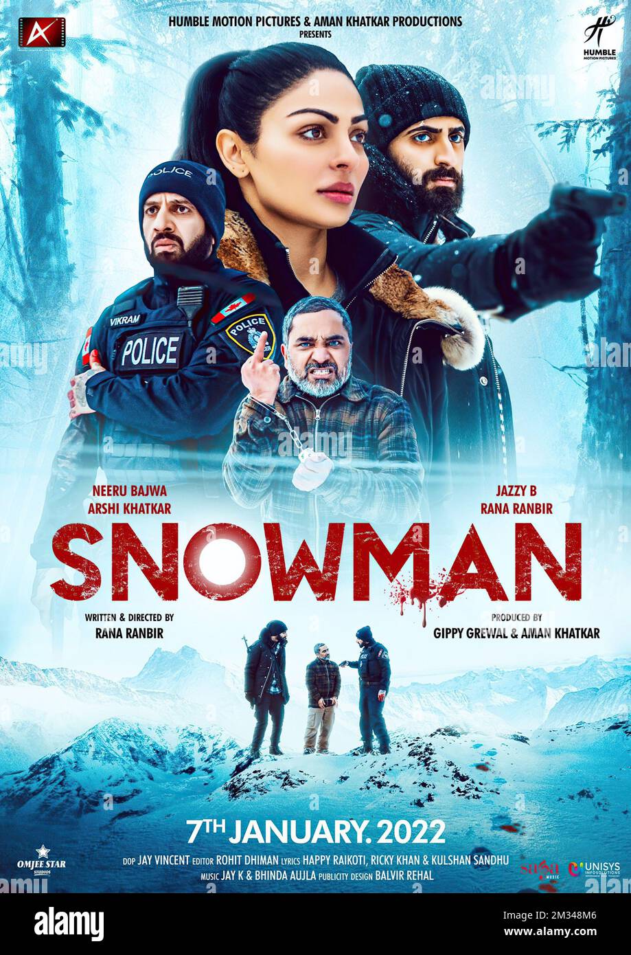 SNOWMAN, poster, top from left: Jazzy B, Neeru Bajwa, Arshi Khatkar ...