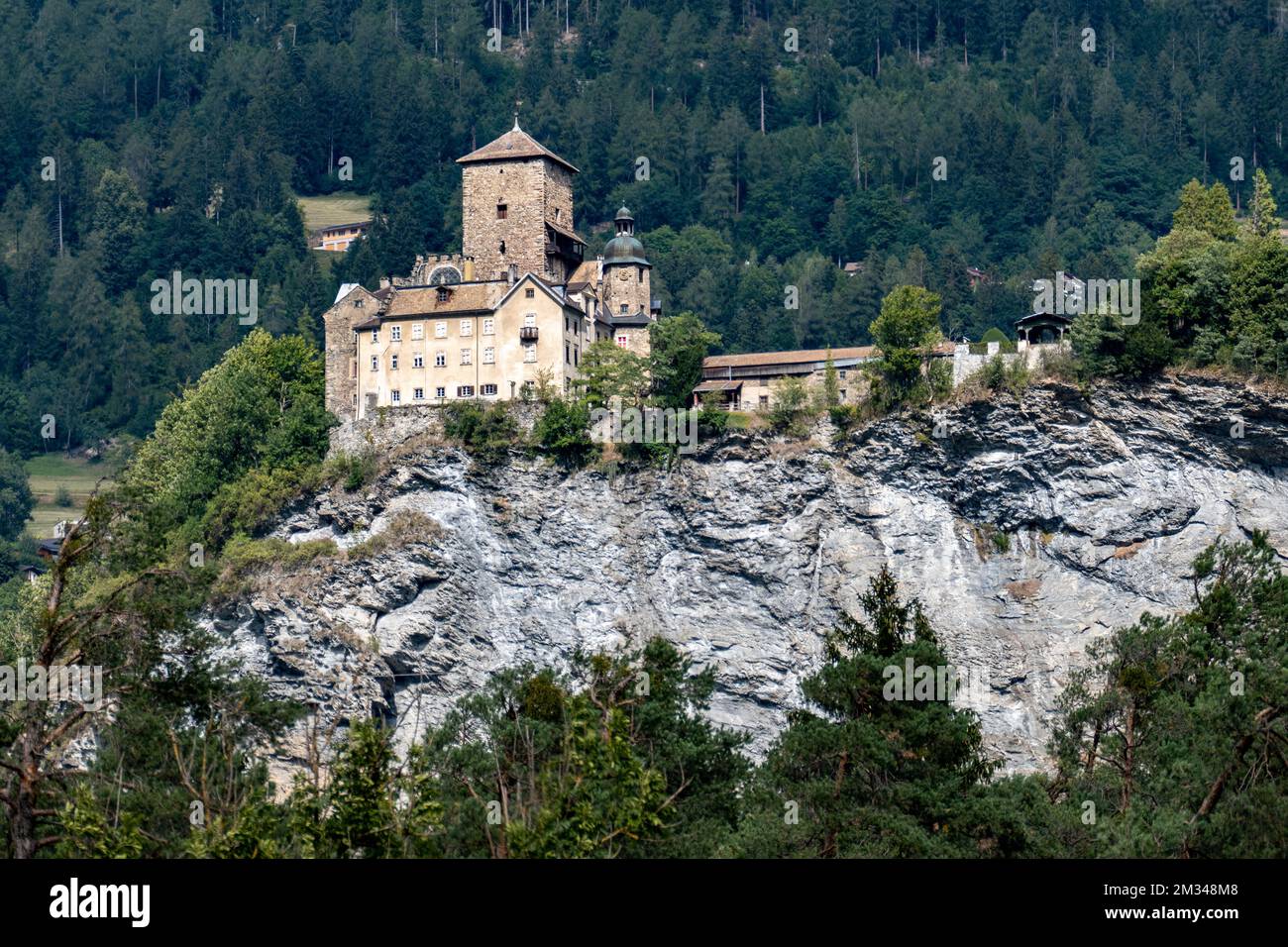 A beautiful view of the historic Kipfenberg castle on a hill surrounded ...