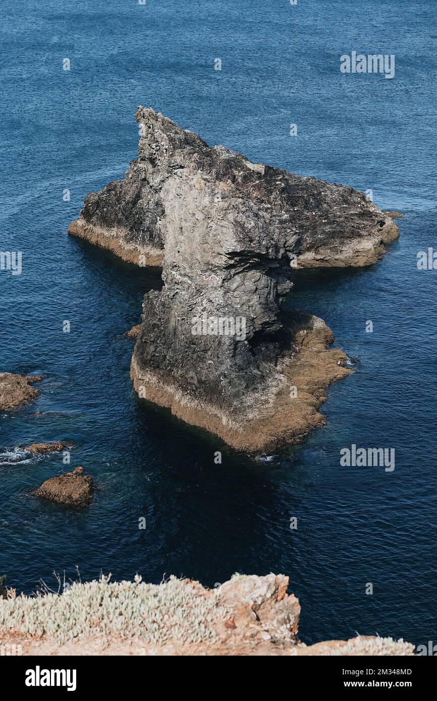 The famous places of the island Belle Ile en Mer, Needles of Port-Coton ...