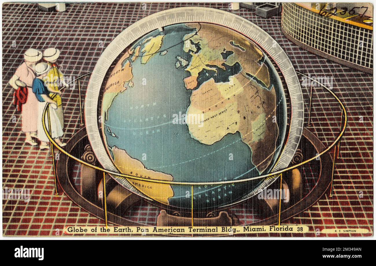 Globe of the earth, Pan American terminal building, Miami, Florida ...