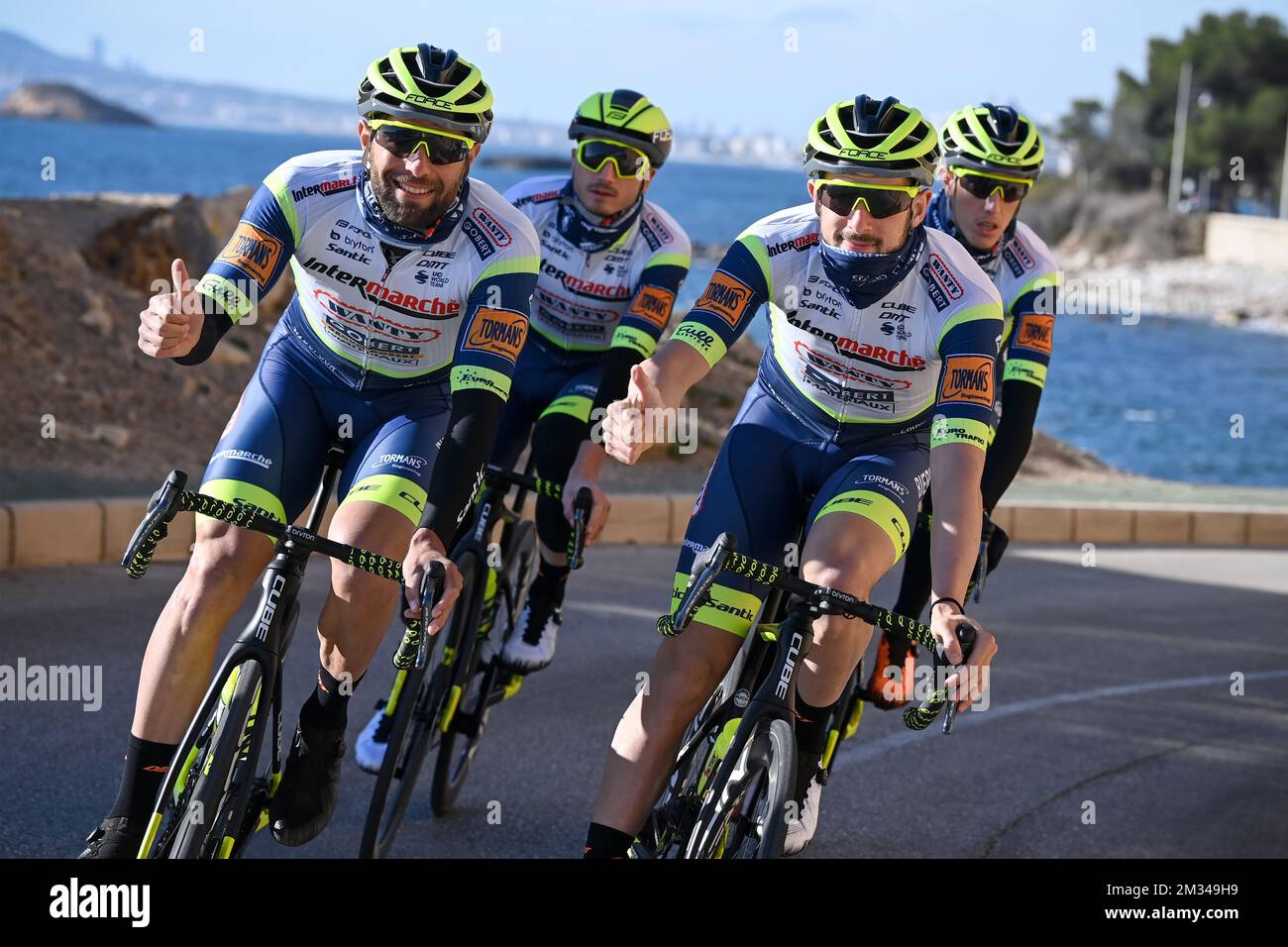Intermarche Wanty-Gobert riders pictured in action during the ...