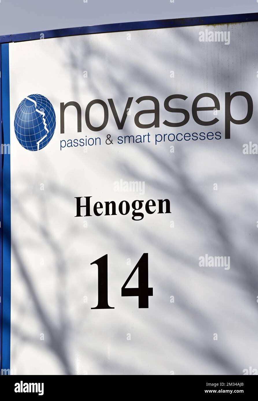 Illustration picture shows the logo at the entrance of the Novasep ...