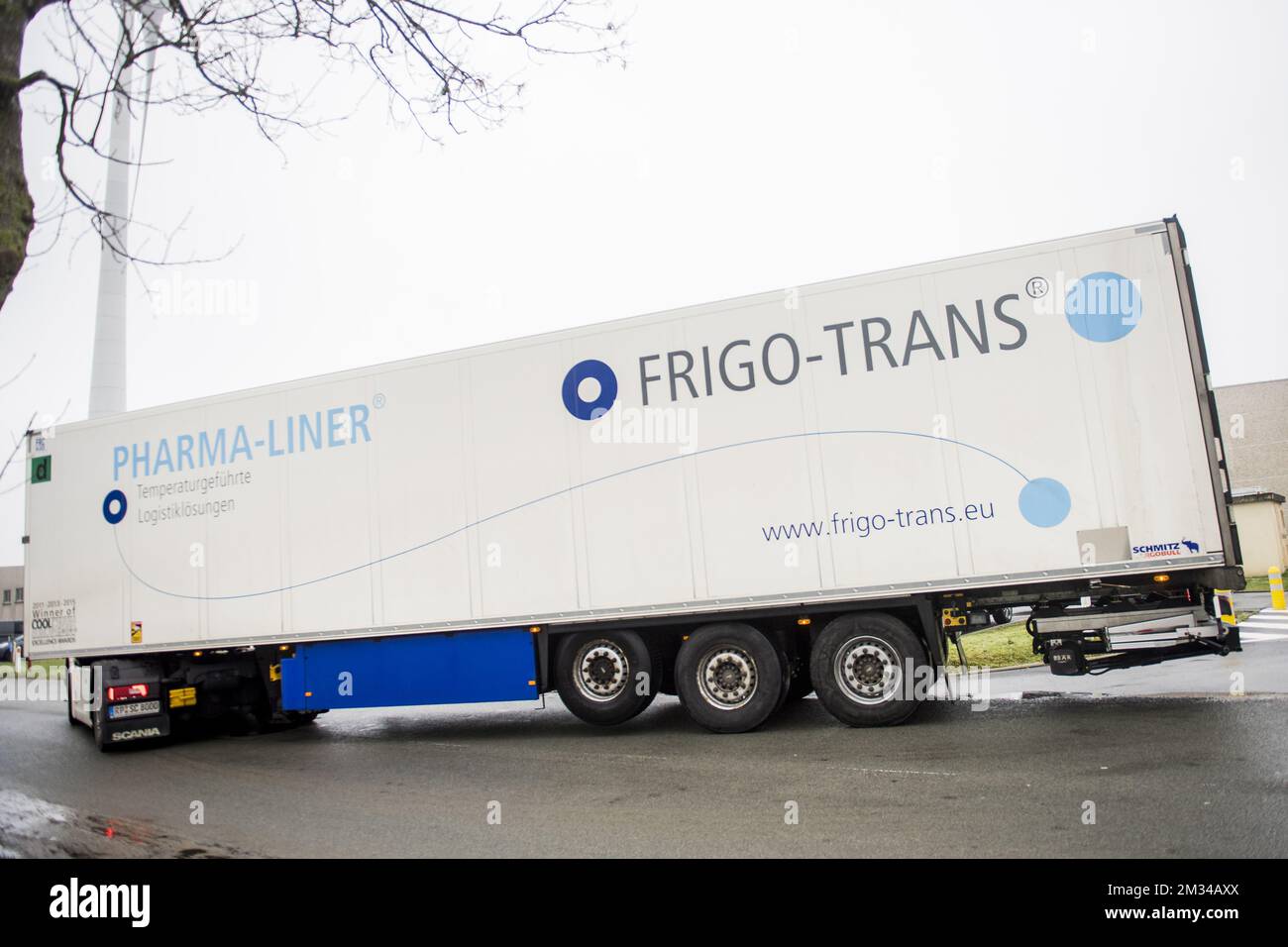 Illustration picture shows a German truck of Pharma-Liner at the Pfizer ...