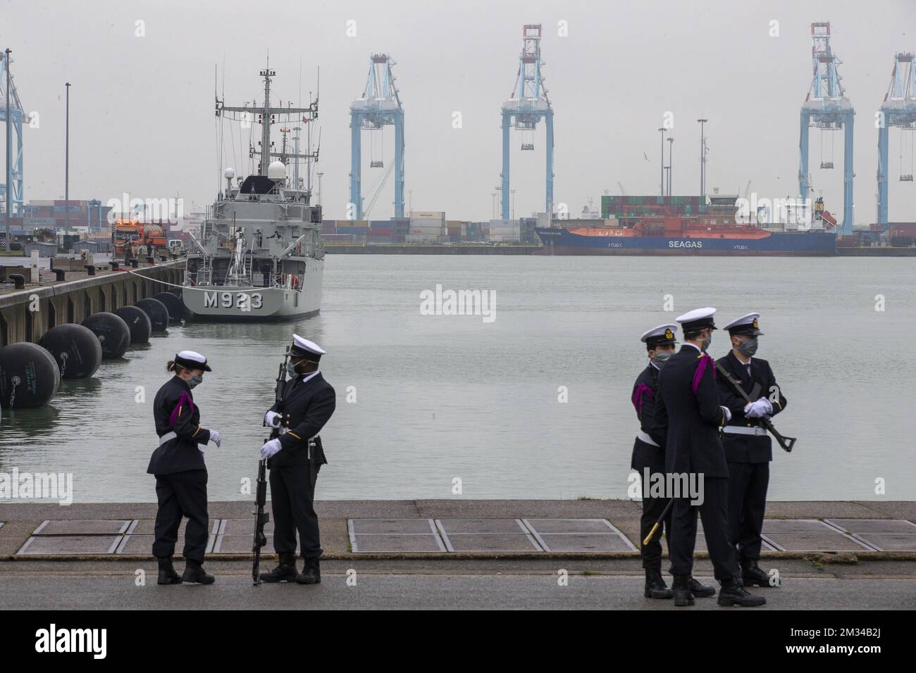 Illustration picture shows the preparations prior a visit of Belgian ...