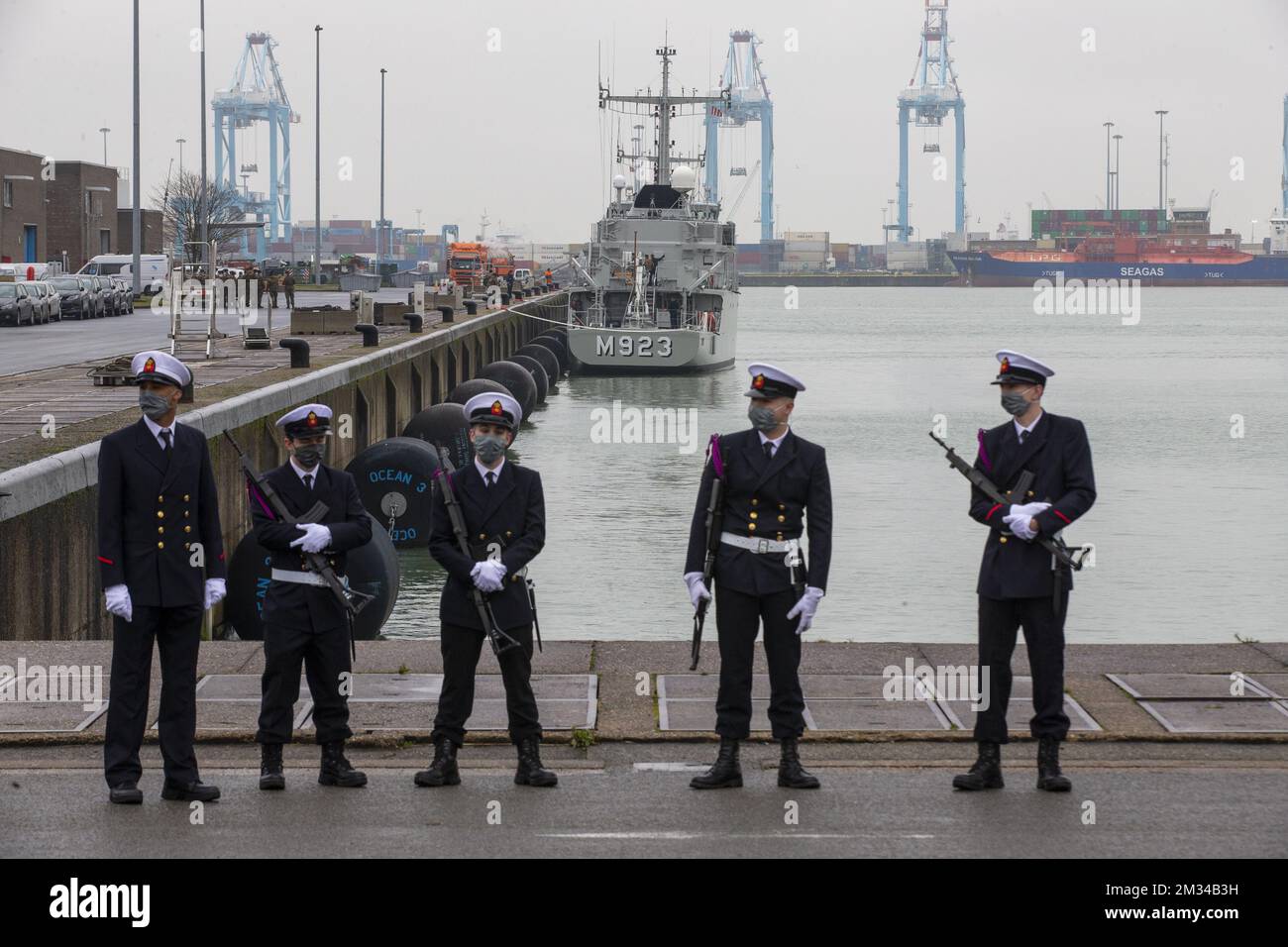 Illustration picture shows the preparations prior a visit of Belgian ...