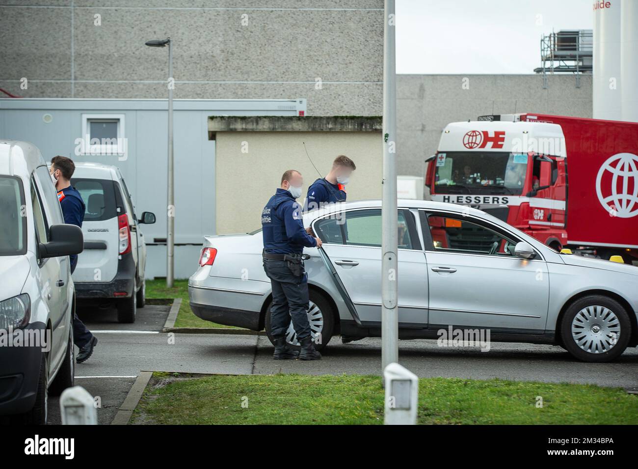 Illustration picture shows police escorting the loaded trucks at the ...