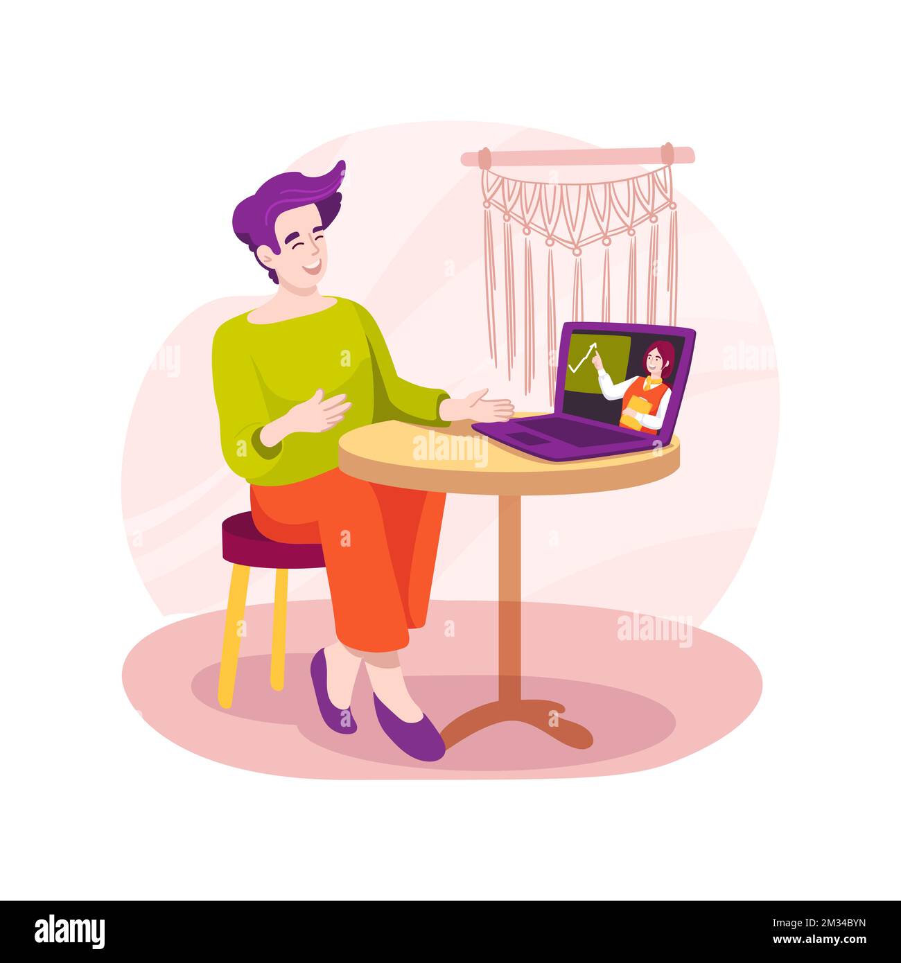 Online peer tutoring isolated cartoon vector illustration Stock Vector ...