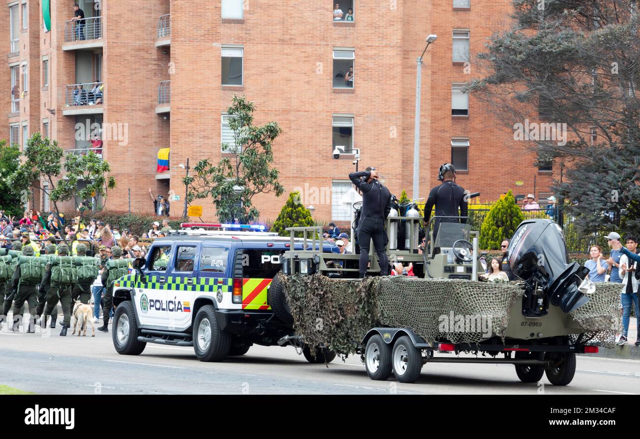Police vehicles and special forces troops including boats during ...