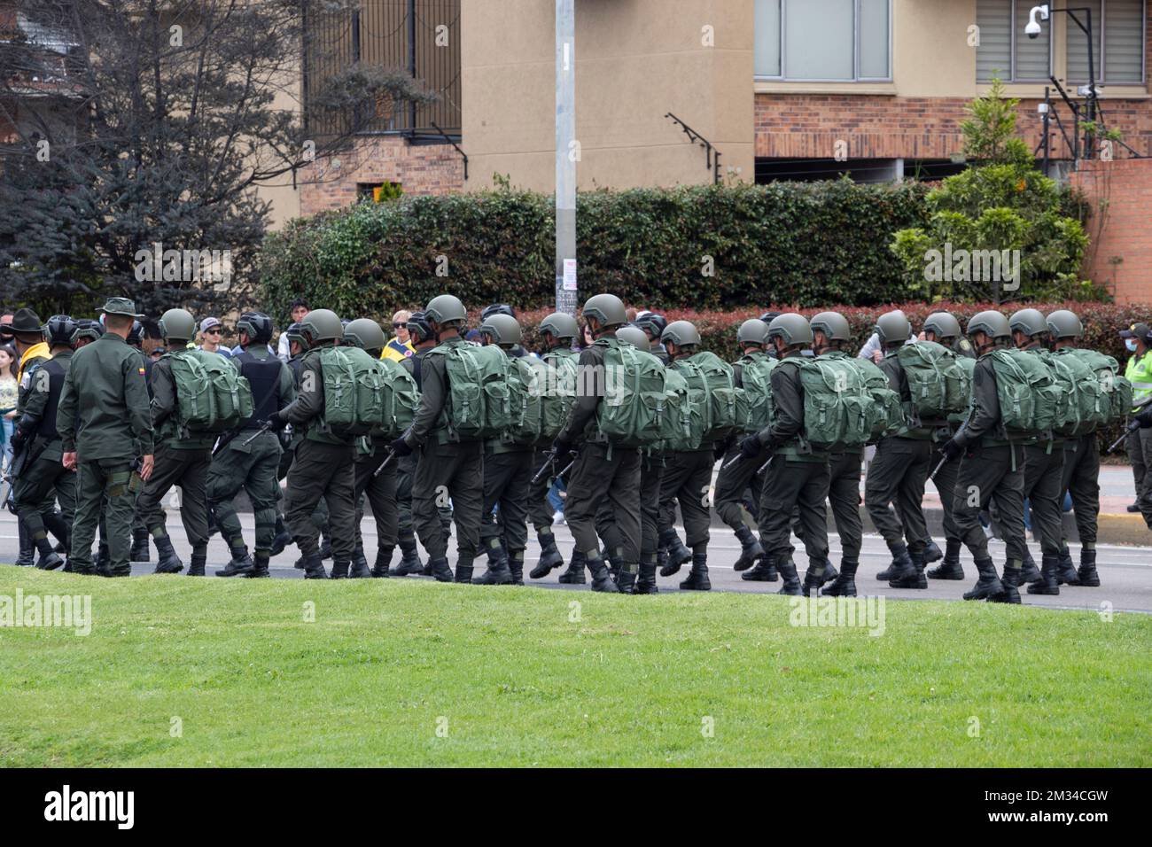 Police special unit troop marching during independence day parade Stock ...