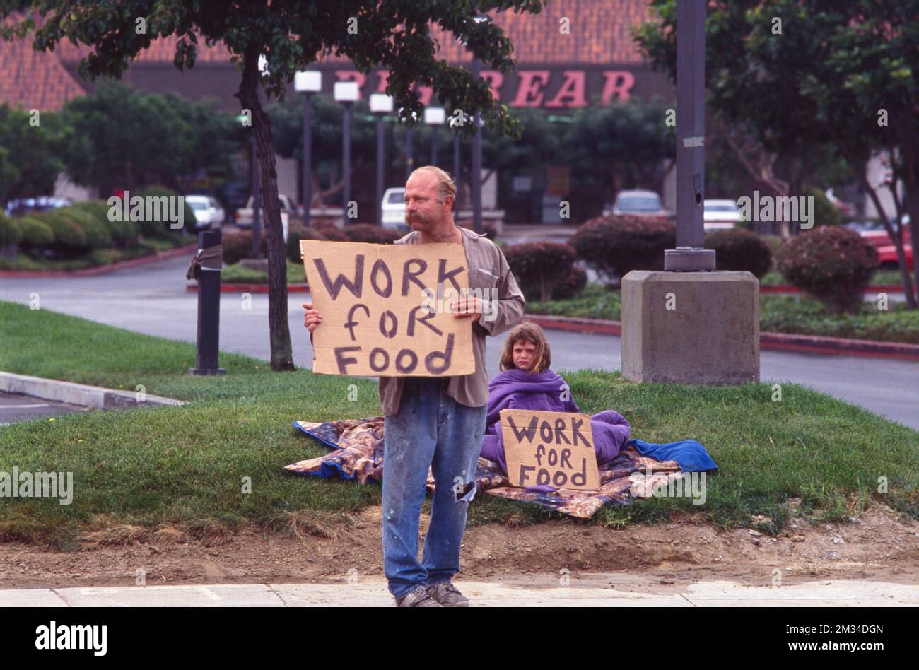 Homeless Families With Signs
