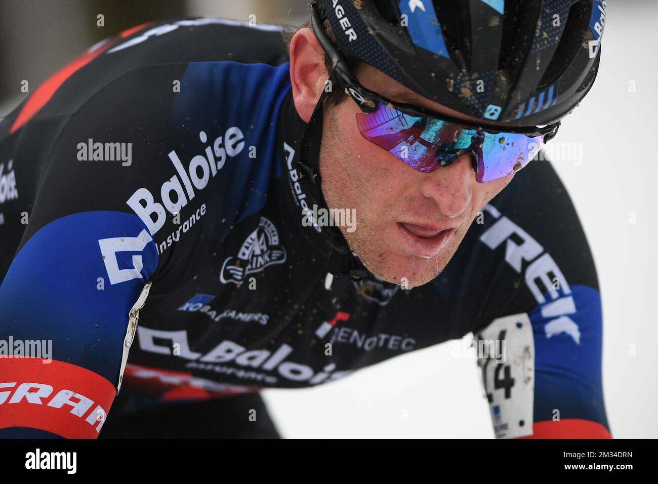 Belgian Jim Aernouts pictured in action during the men's elite race of ...