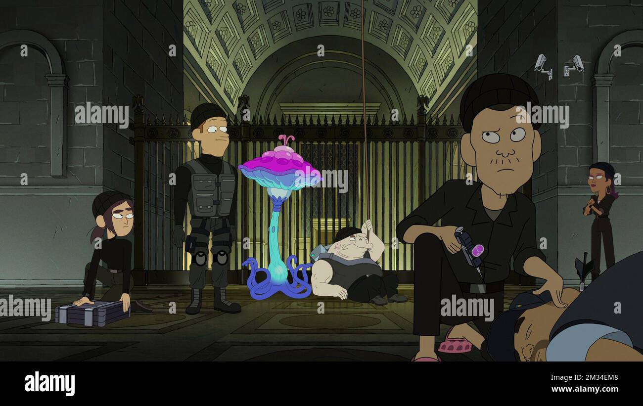 INSIDE JOB, from left: Reagan Ridley (voice: Lizzy Caplan), Brett Hand ...