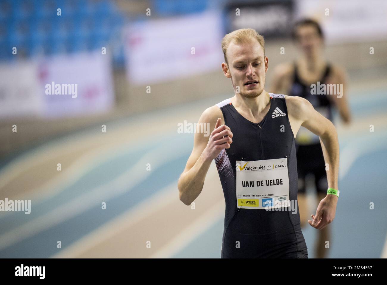 Belgian Tim Van De Velde pictured in action during the 1500m race, at ...