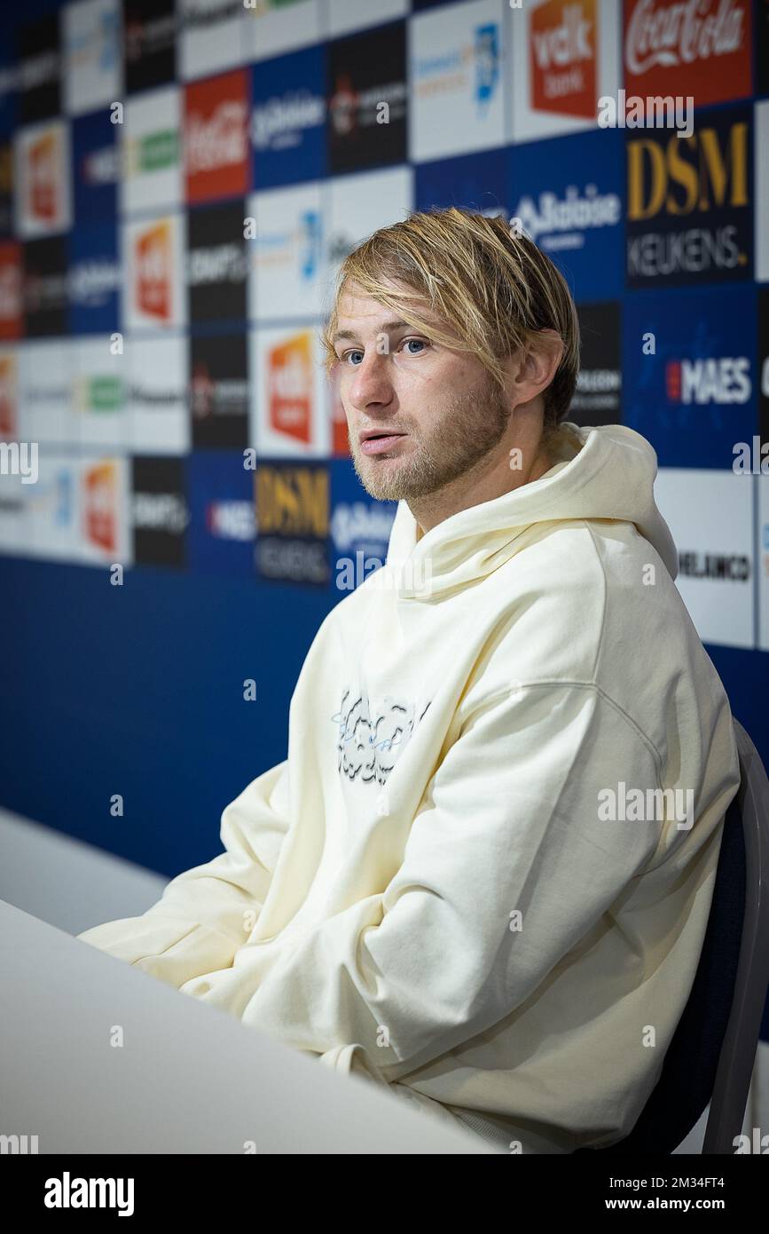 Gent's Roman Bezus pictured during a press conference of Jupiler Pro ...