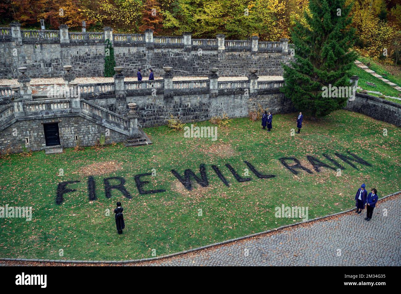 WEDNESDAY, Jenna Ortega (bottom left), 'Quid Pro Woe', (Season 1, ep ...