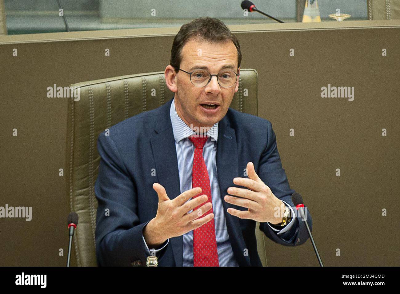 Flemish Minister of Welfare Wouter Beke pictured during a plenary ...