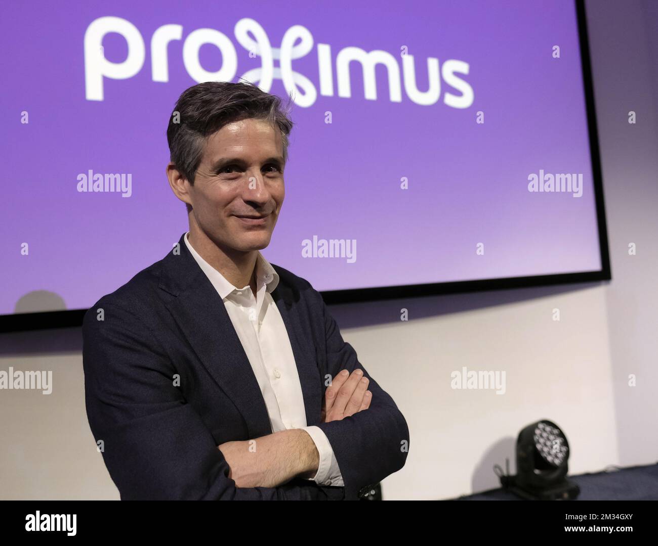 Proximus CEO Guillaume Boutin poses for the photographer during a press ...