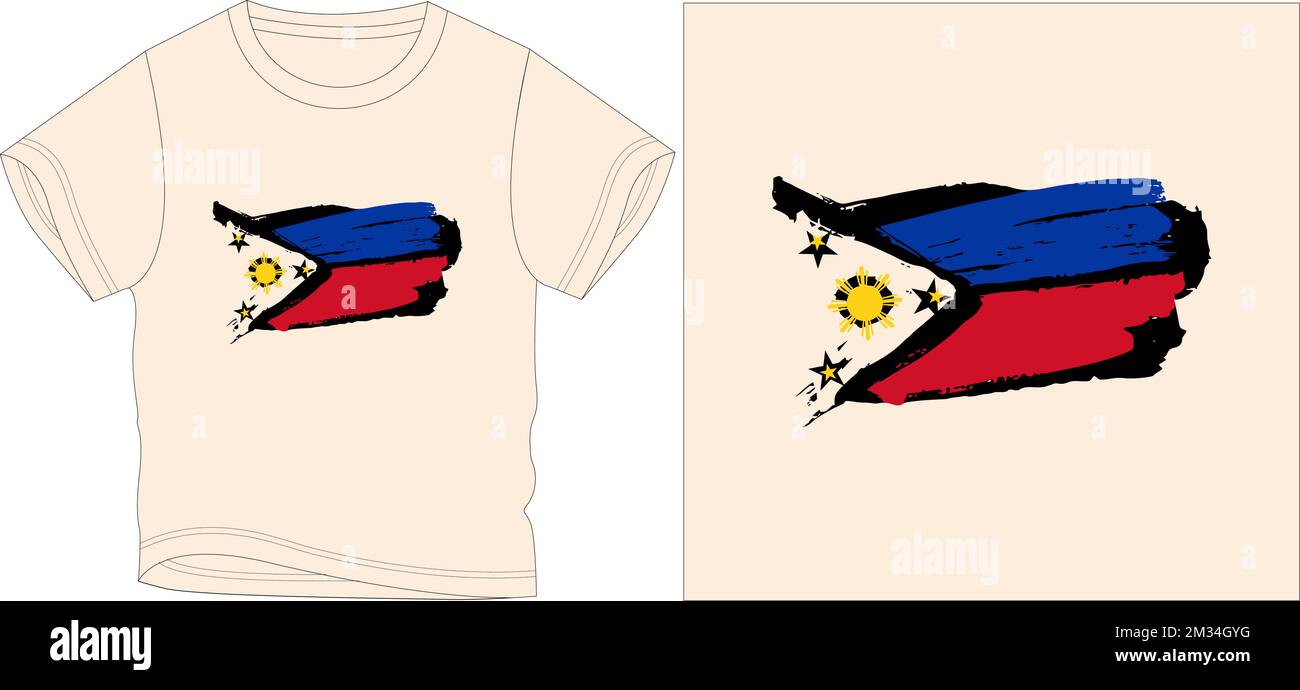phillipines flag t shirt graphic design vector illustration digital ...