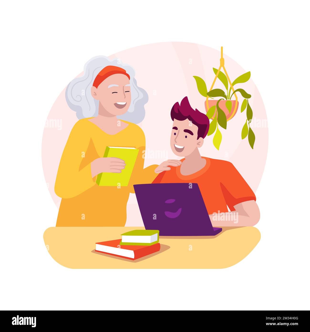 Cross-age peer tutoring isolated cartoon vector illustration Stock Vector Image & Art - Alamy