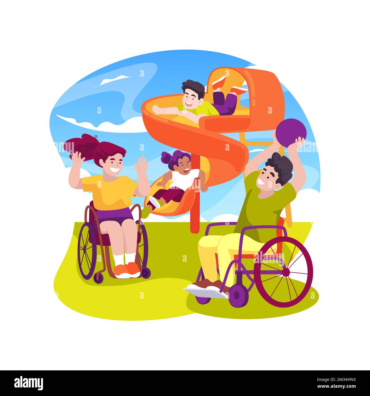 Inclusive playground isolated cartoon vector illustration Stock Vector ...
