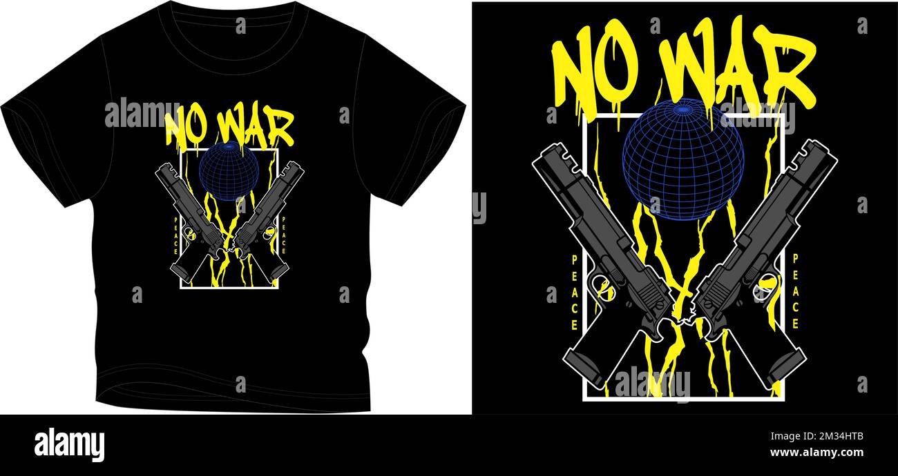 no war t shirt graphic design vector illustration digital file Stock ...