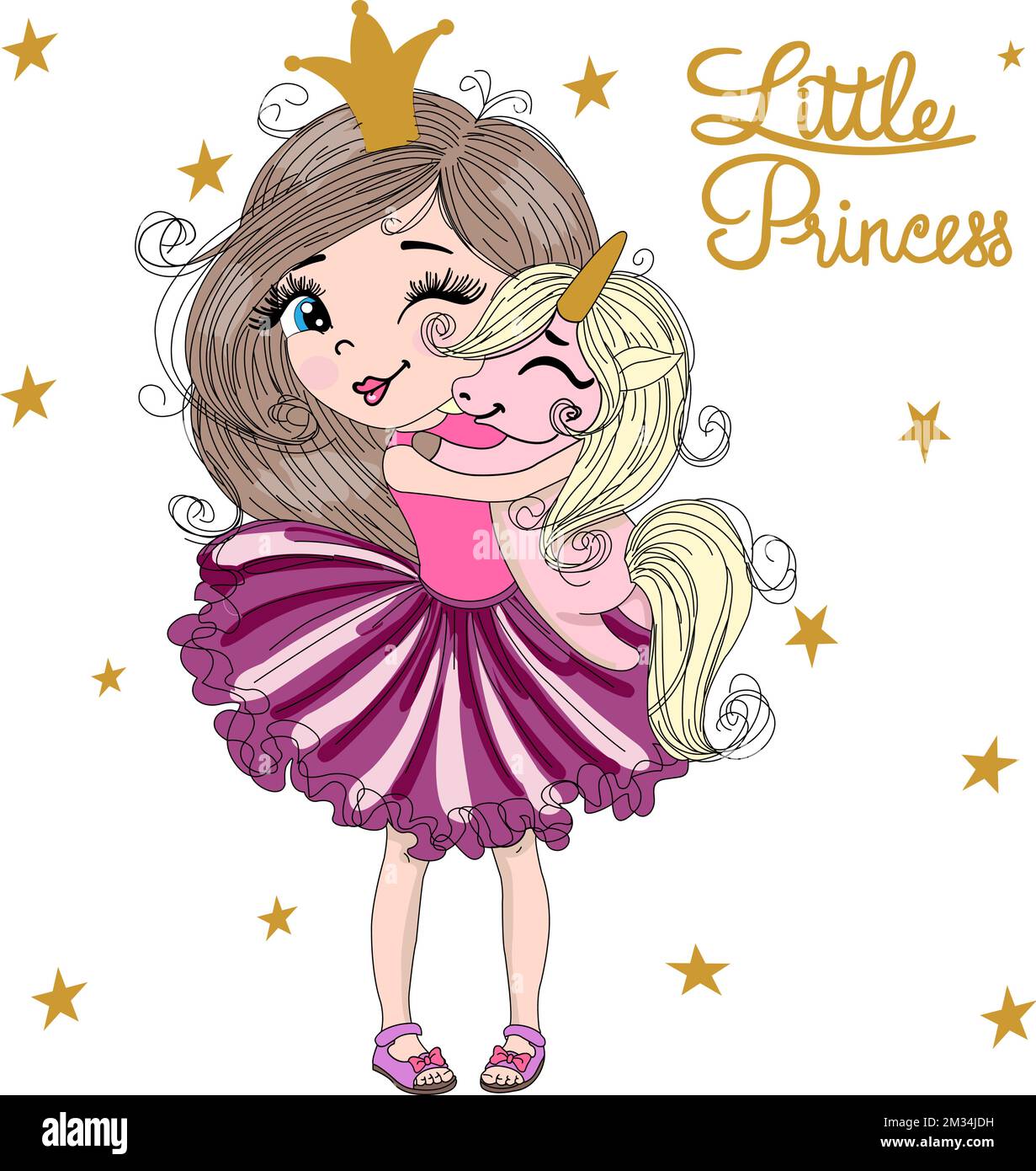 little princess t shirt graphic design vector illustration digital file ...