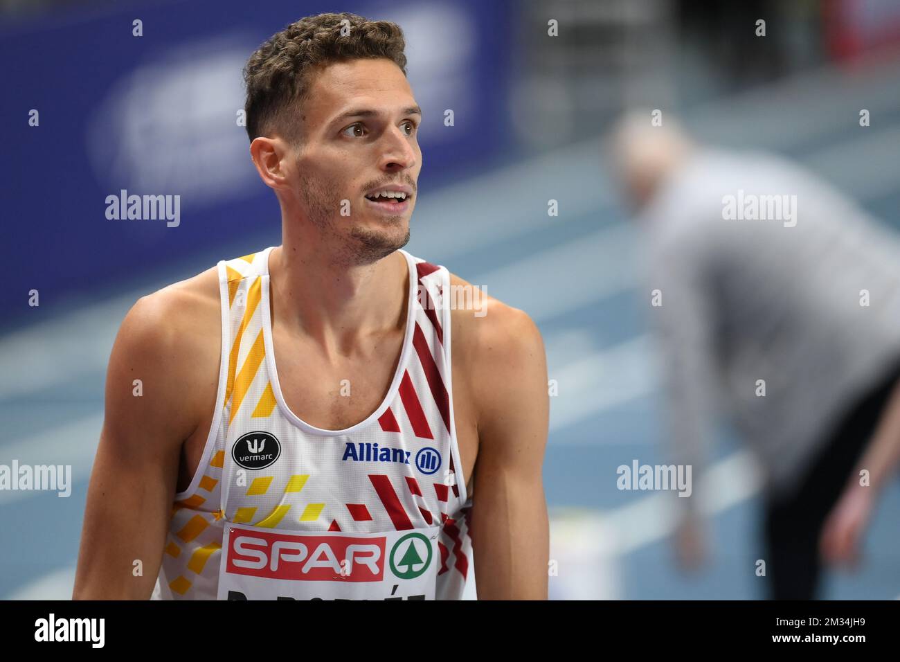 Belgian Dylan Borlee pictured after the heat of the first round of the ...