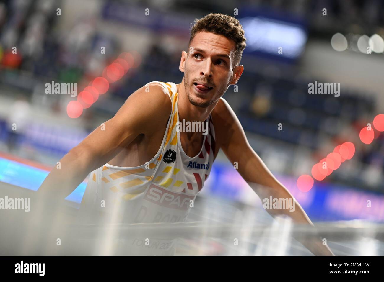 Belgian Dylan Borlee pictured after the heat of the first round of the ...