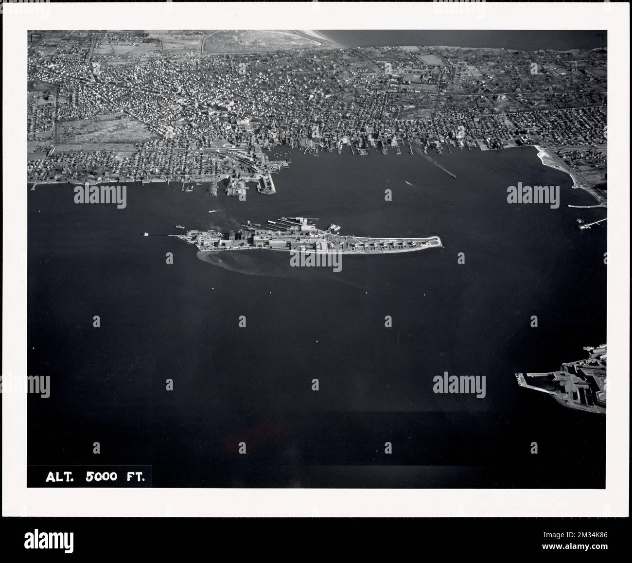 Goat Island, Newport, RI-view from west 5000 ft , Islands. Photographs of the First Naval ...