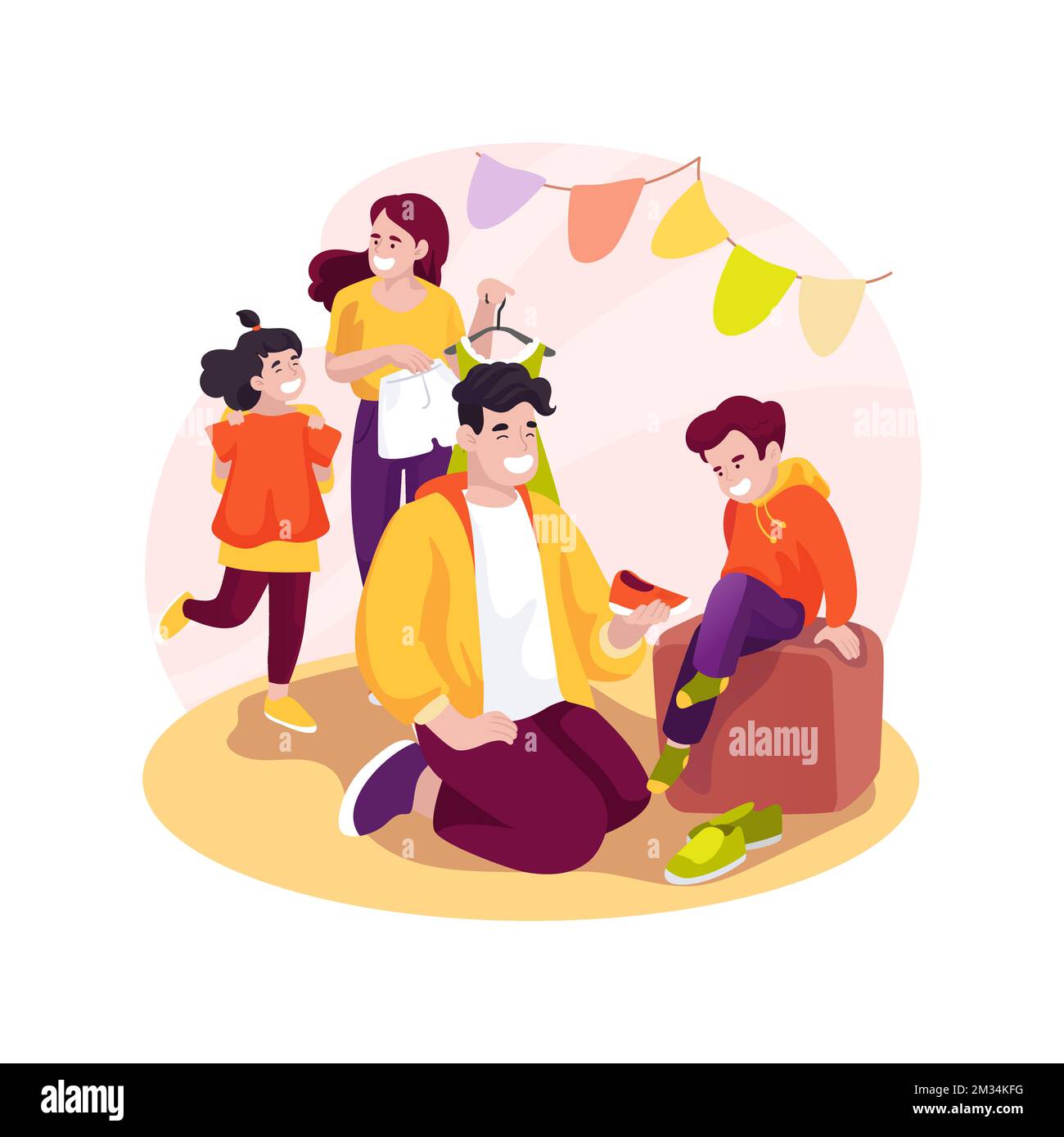 Getting dressed isolated cartoon vector illustration Stock Vector Image ...