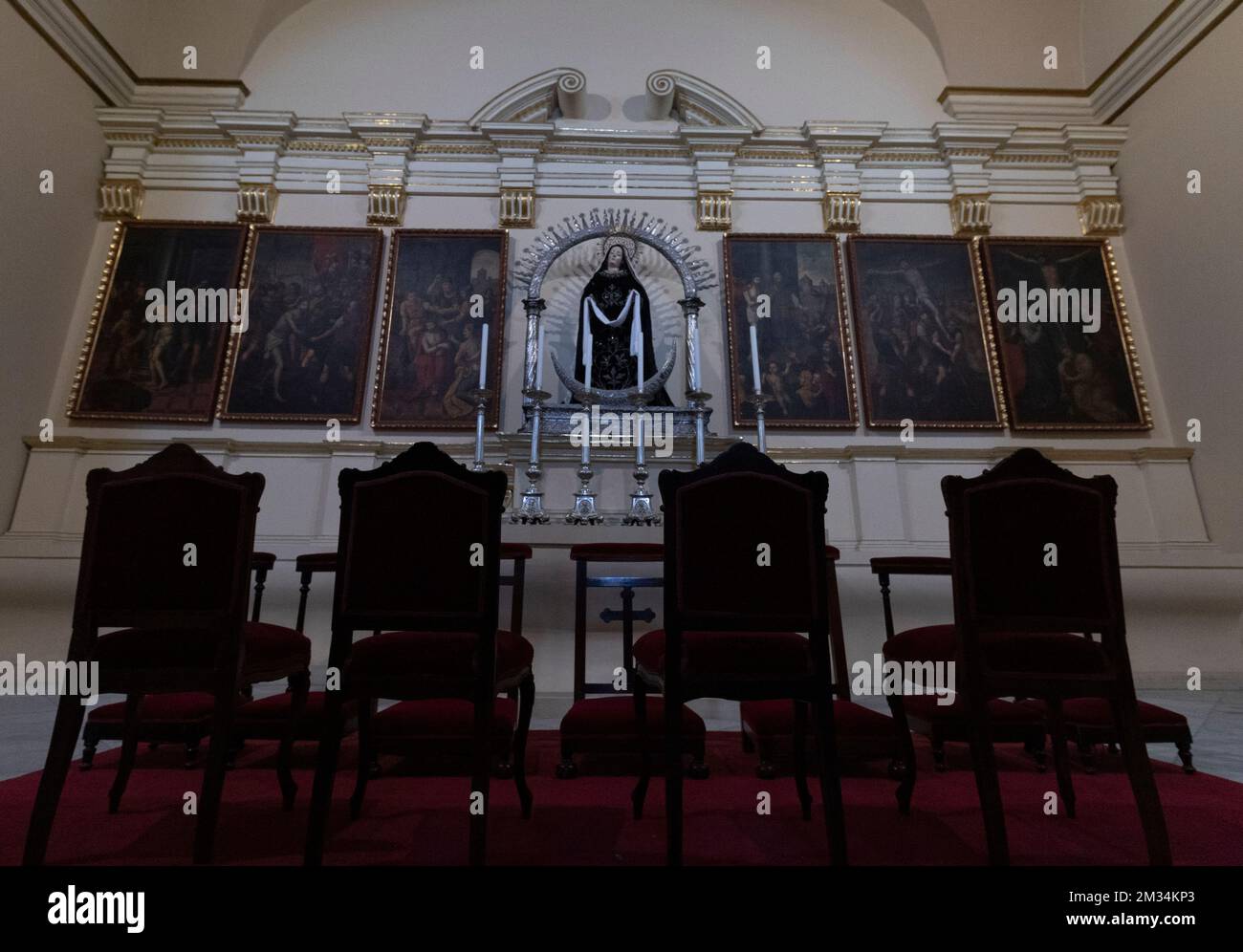 Our lady of Dolores chapel or "nuestra seora de los Dolores" chapel in spanish altair details ...