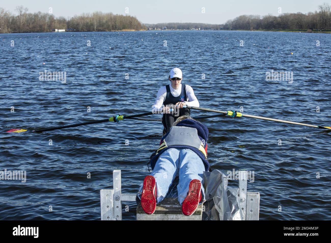 Tibo Vyvey pictured during the A-final of the men's lightweight single ...