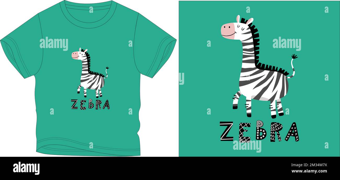 zebra t shirt graphic design vector illustration digital file Stock ...